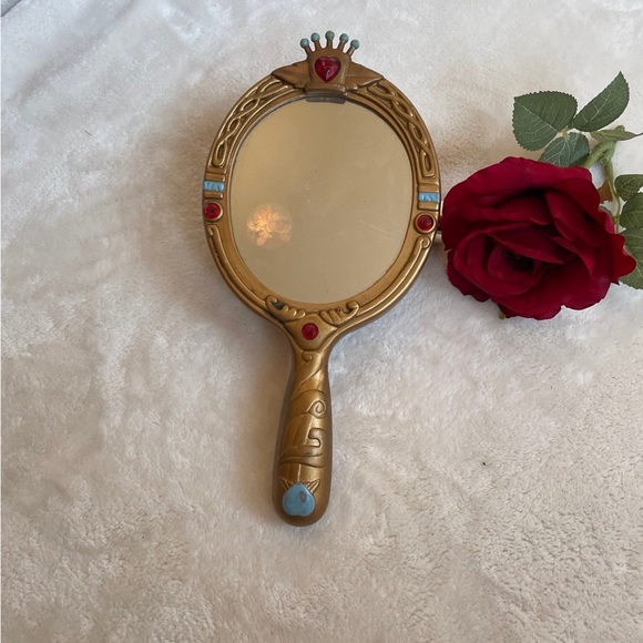 Walt Disney | Other | Gold Handheld Mirror With Red And Blue Accents ...